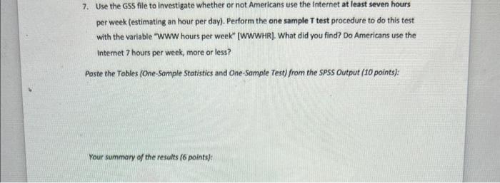 7. Use the GSS file to investigate whether or not | Chegg.com