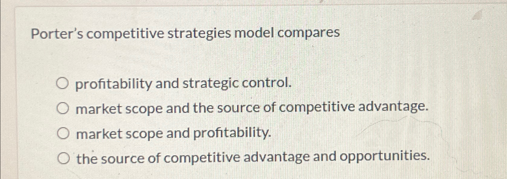 Solved Porter's competitive strategies model | Chegg.com