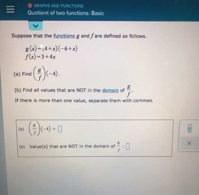 Solved O Graphs And Functions Quotient Of Two Functions 1289