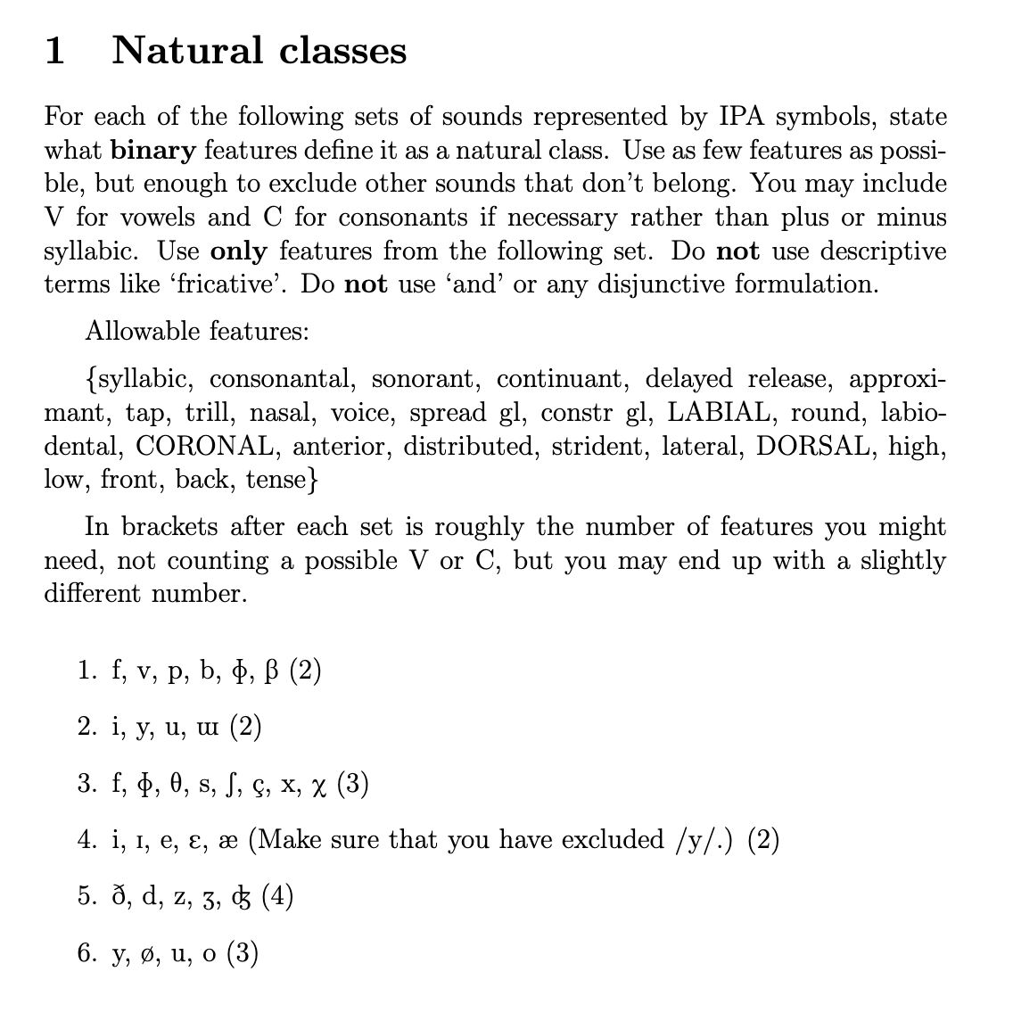 Solved PLEASE ANSWER ALL 6 ﻿PARTS 1 ﻿Natural classesFor each | Chegg.com