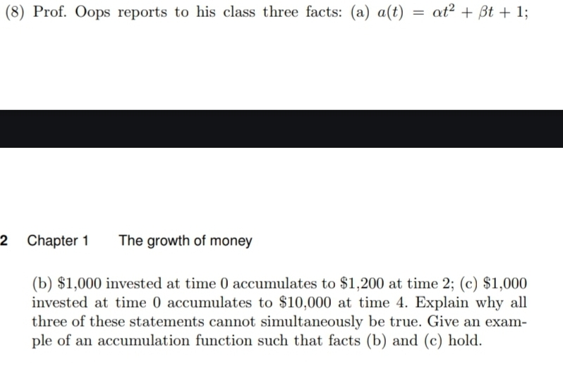 Solved (8) ﻿Prof. Oops reports to his class three facts: | Chegg.com