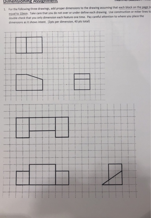 Solved Dimensioning Assignment 1. For the following three | Chegg.com