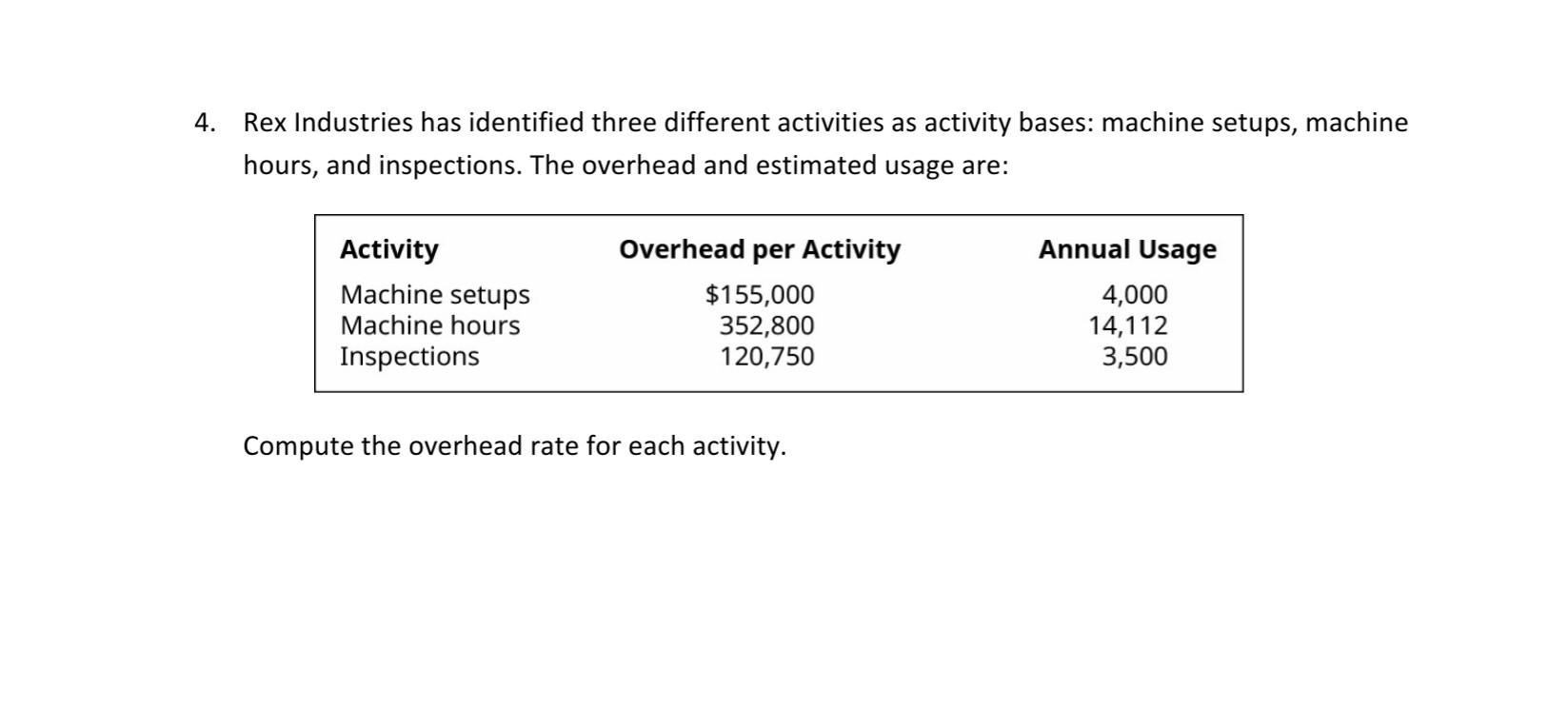 Solved Rex Industries has identified three different | Chegg.com