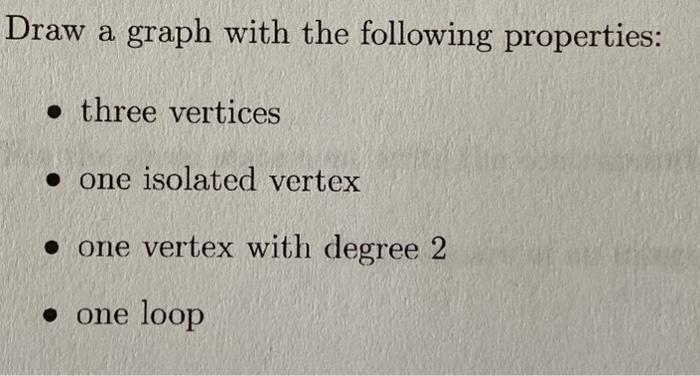 Solved Draw a graph with the following properties: three | Chegg.com