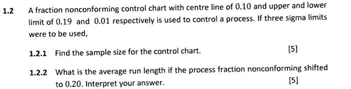 Solved A fraction nonconforming control chart with centre | Chegg.com