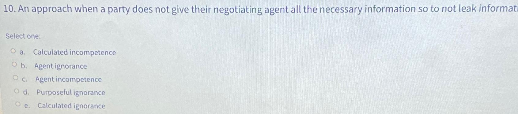 Solved An approach when a party does not give their | Chegg.com