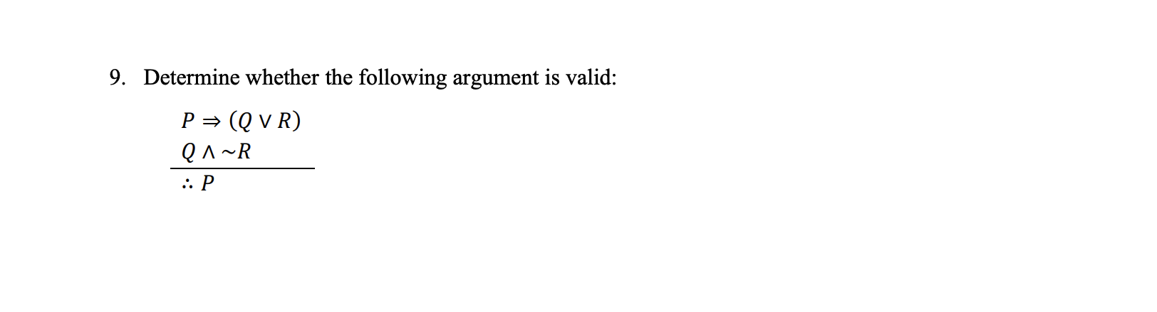 Solved Determine whether the following argument is | Chegg.com