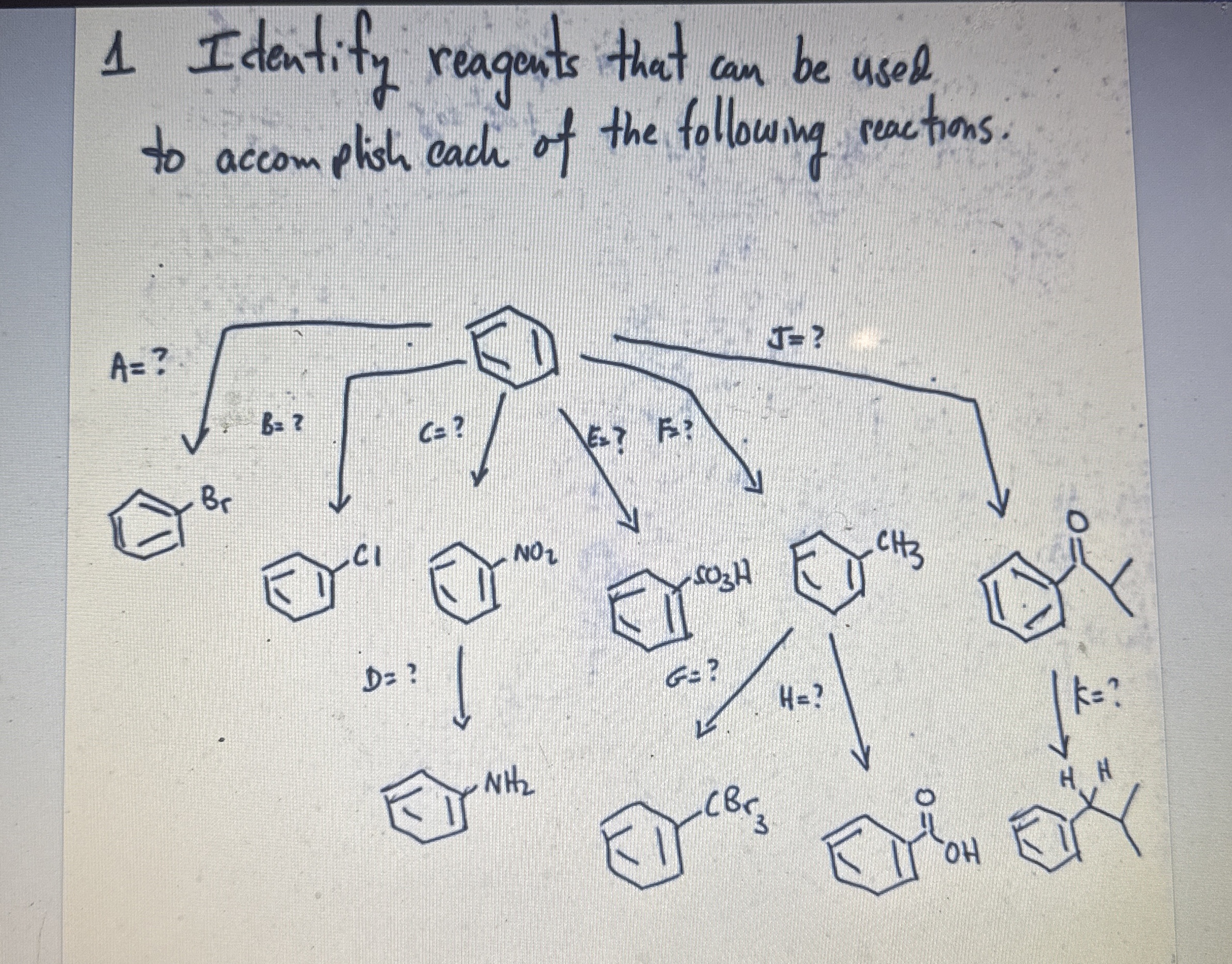 Solved 1 ﻿Identify reagents that can be used to accomplish | Chegg.com