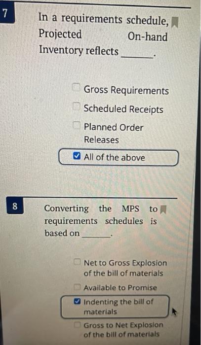 Solved 5 and are both measures of inventory. Projected | Chegg.com