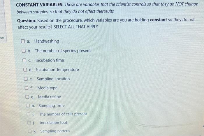 CONSTANT VARIABLES: These are variables that the | Chegg.com