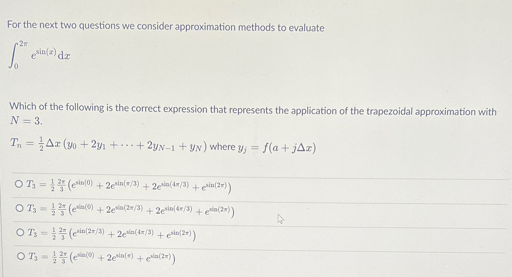 Solved For the next two questions we consider approximation | Chegg.com