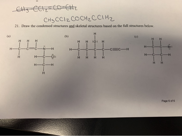 Solved €143 CCl₂-CO-CH2 CH3 CC1Z COCH2CCI HZ 21. Draw the | Chegg.com