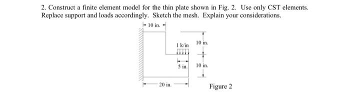 2. Construct a finite element model for the thin | Chegg.com