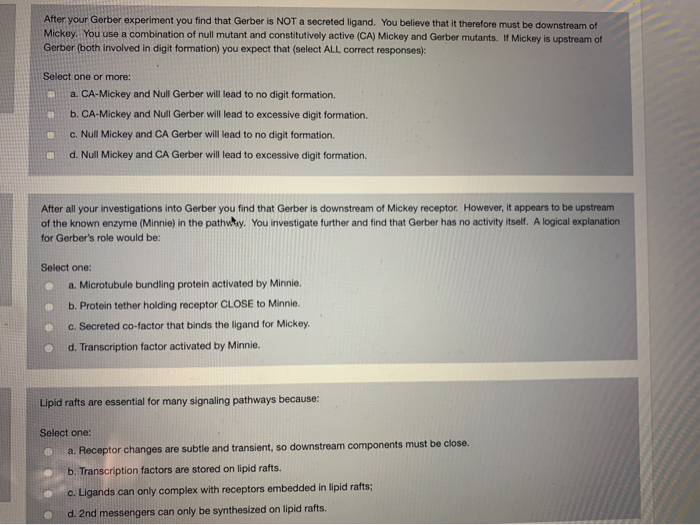 Solved After your Gerber experiment you find that Gerber is | Chegg.com