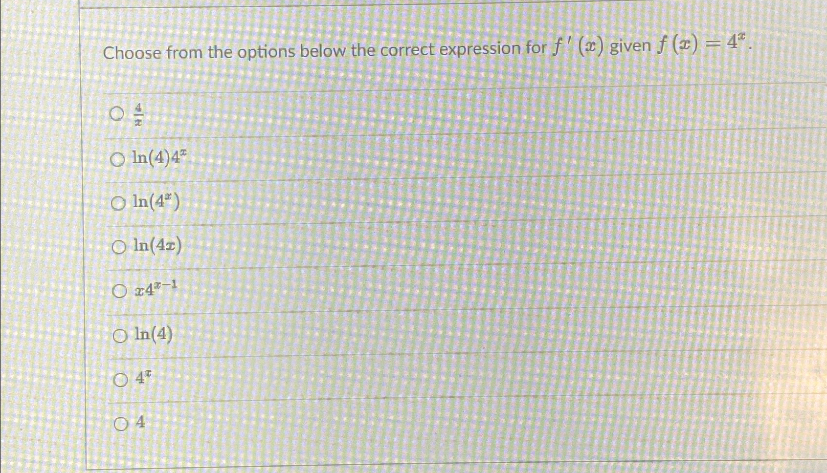 Solved Choose from the options below the correct expression | Chegg.com