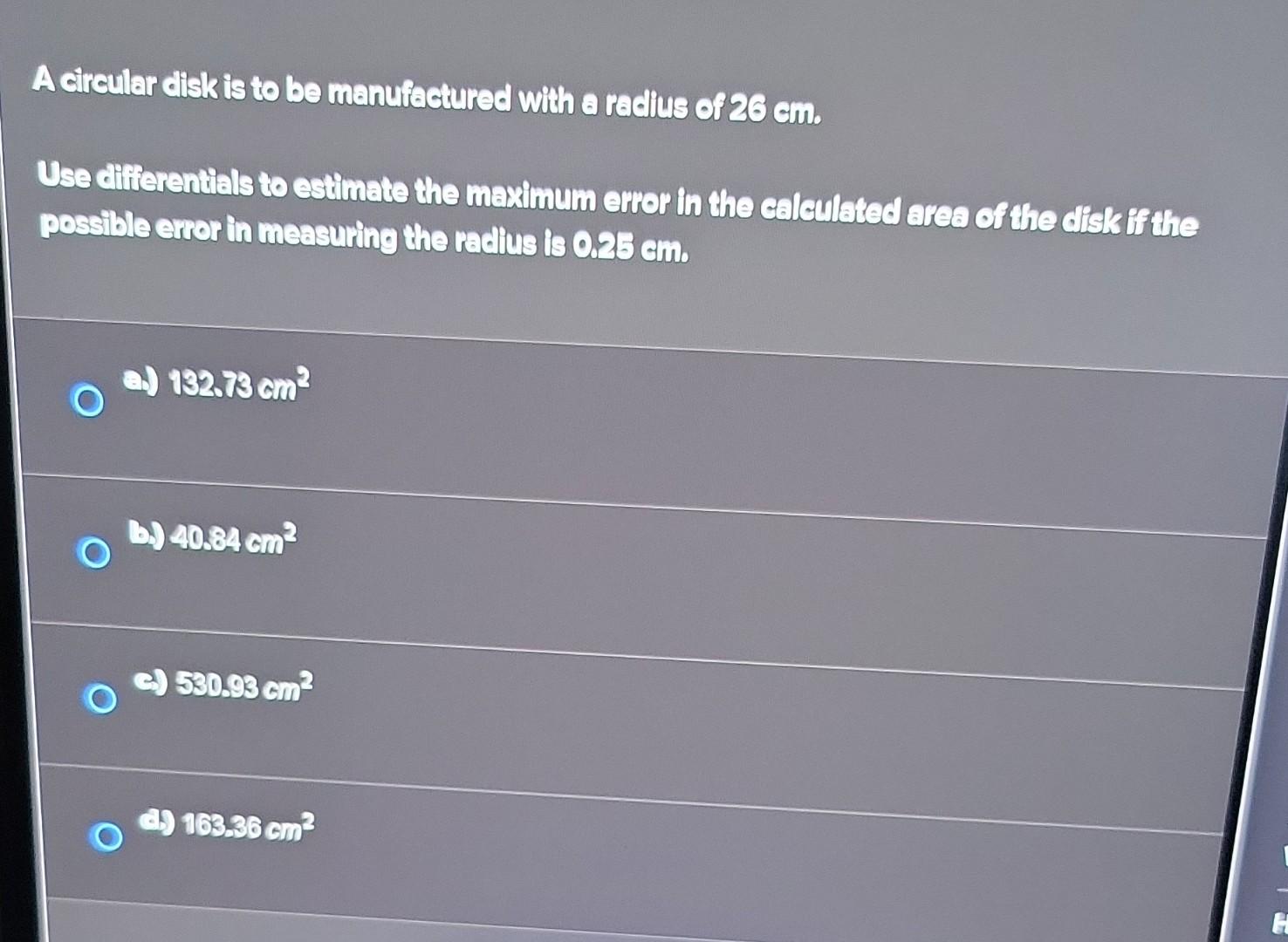 Solved A cireular clisk is to be manufactured with a raclus | Chegg.com