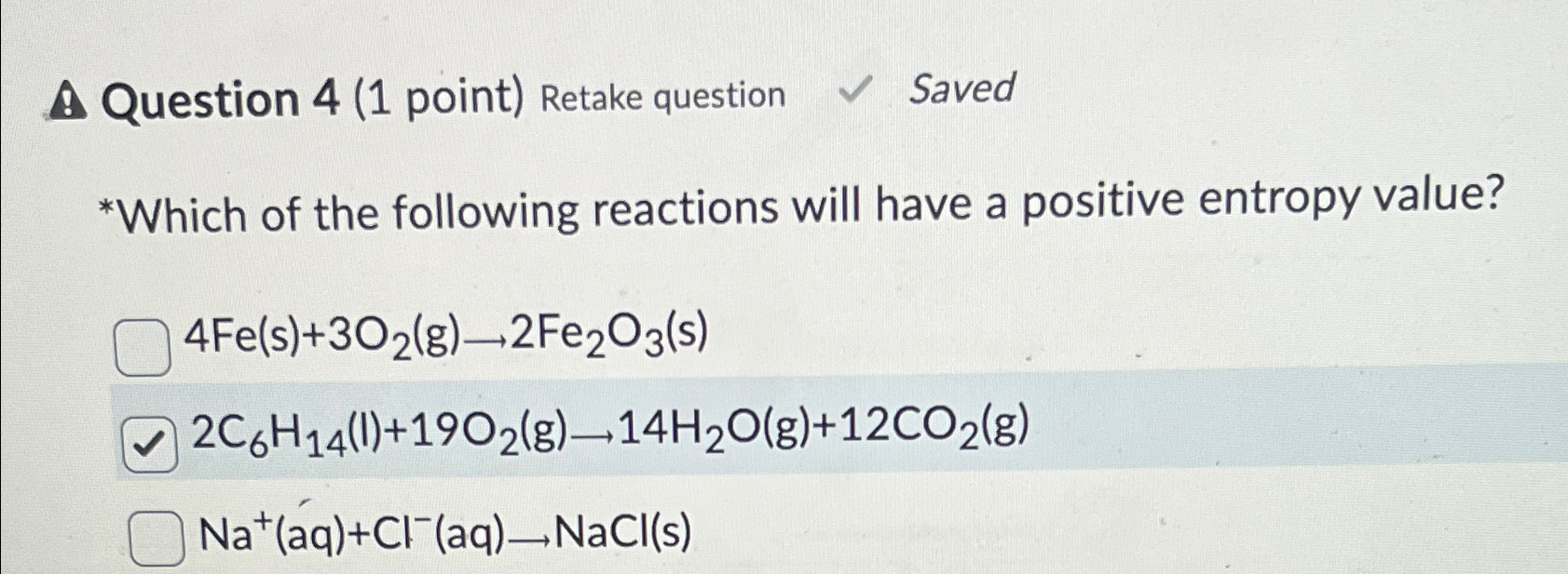 Solved A Question 4 (1 ﻿point) ﻿Retake question | Chegg.com