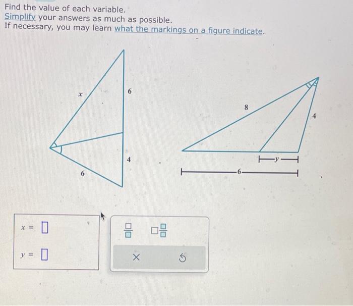 Solved Find the value of each variable. Simplify your | Chegg.com