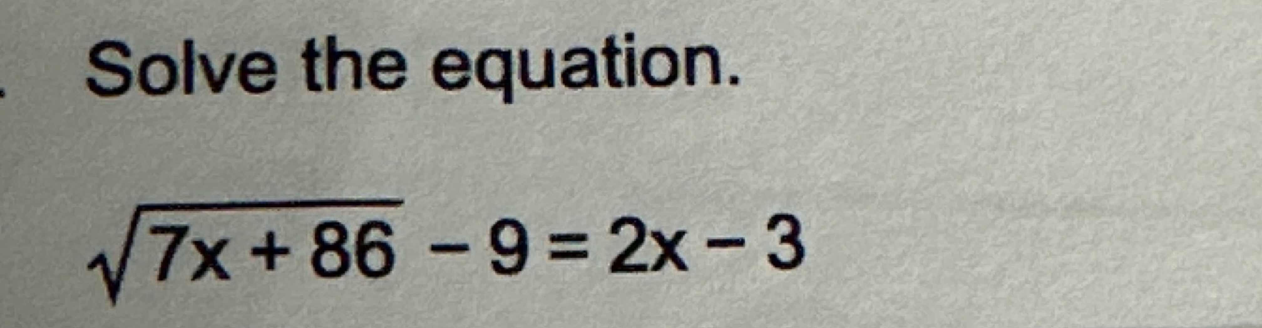 Solved Solve the equation.7x+862-9=2x-3 | Chegg.com