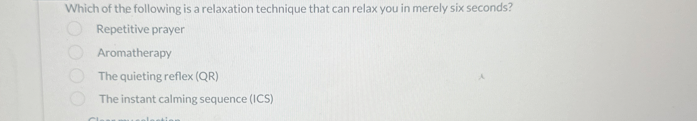 Solved Which of the following is a relaxation technique that | Chegg.com