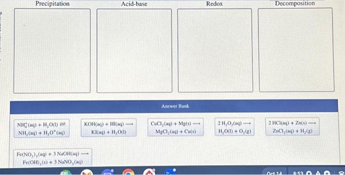 Solved Precipitation NH (aq) + H,O(l)= NH,(aq) +H,O*(aq) | Chegg.com