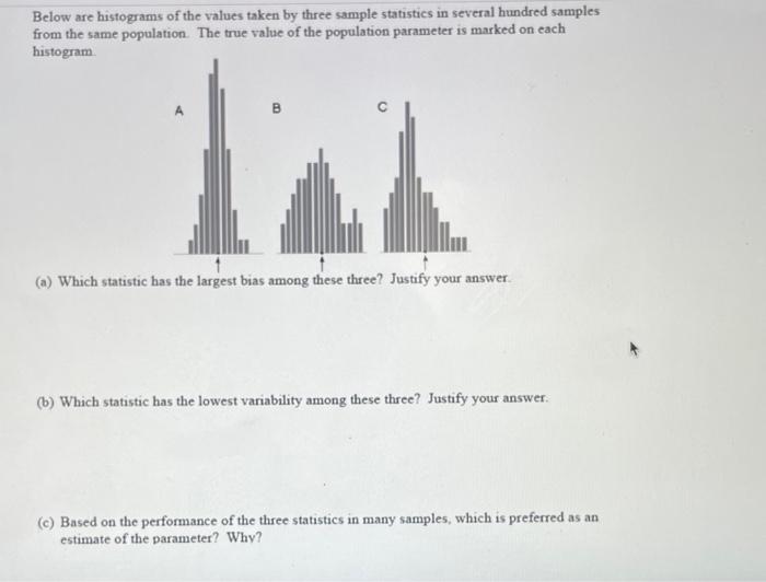 Solved Below are histograms of the values taken by three | Chegg.com