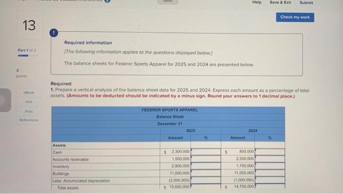 Solved Help Save & Exit Submit Check my work 13 Part 1 of 2 | Chegg.com