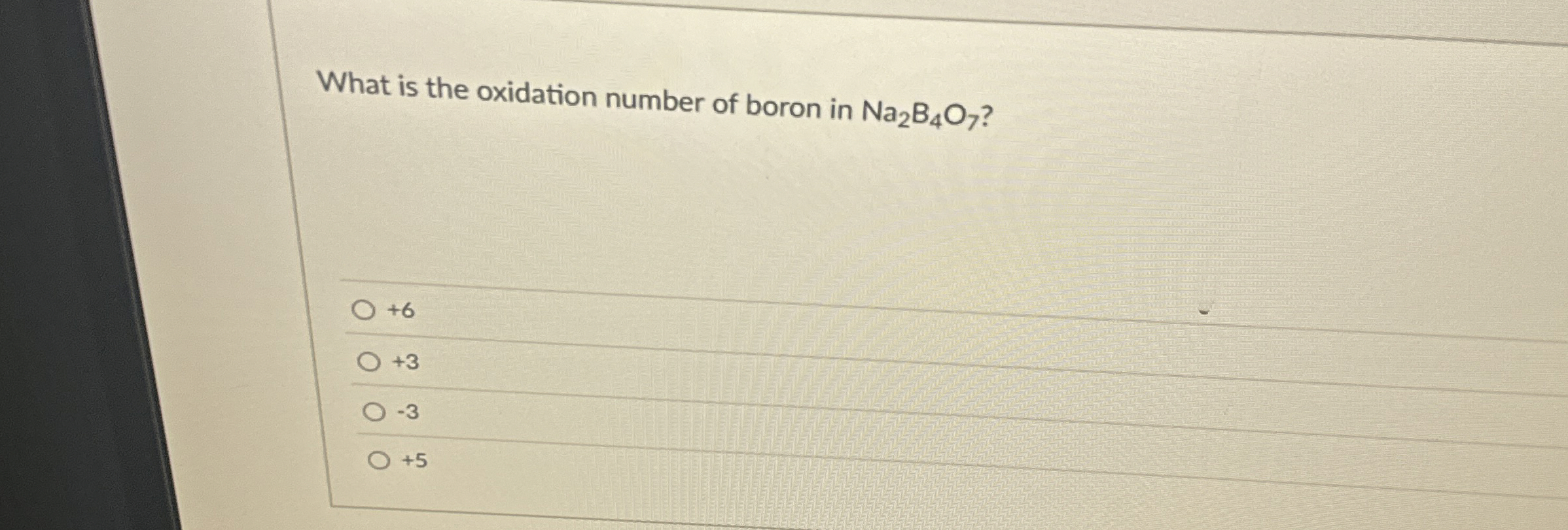 Solved What is the oxidation number of boron in | Chegg.com