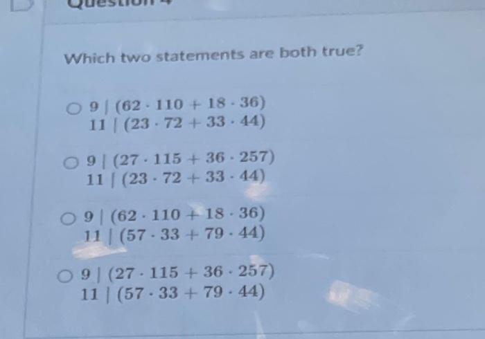 Solved Which two statements are both true? | Chegg.com