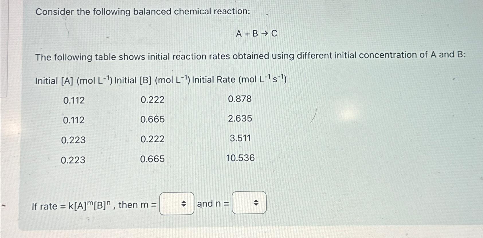Solved Consider the following balanced chemical | Chegg.com