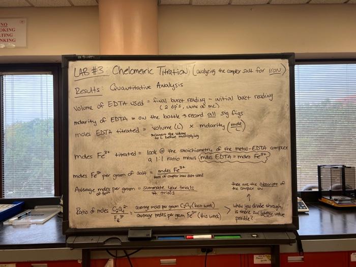 LAB \#3: Chelometric Titration) (analyzivg the compex | Chegg.com