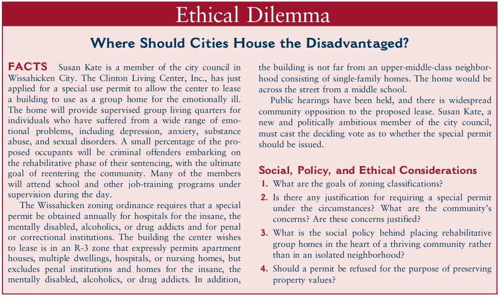 Solved Ethical DilemmaWhere Should Cities House the | Chegg.com
