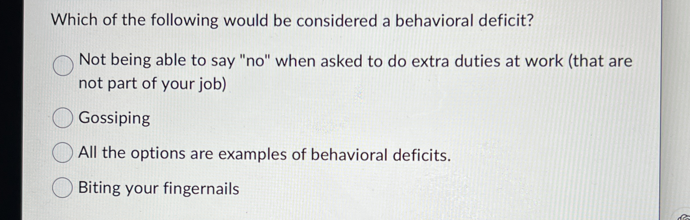 Solved Which of the following would be considered a | Chegg.com