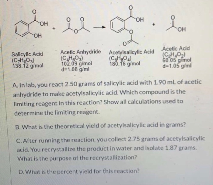 Solved ou OH ei o lor OH OH Salicylic Acid ( CH603) 138. 12 | Chegg.com