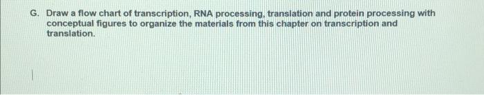 Solved G. Draw a flow chart of transcription, RNA | Chegg.com