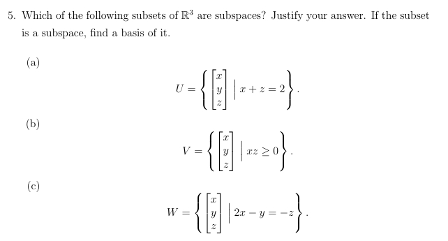 Solved Which of the following subsets of R^(3) ﻿are | Chegg.com