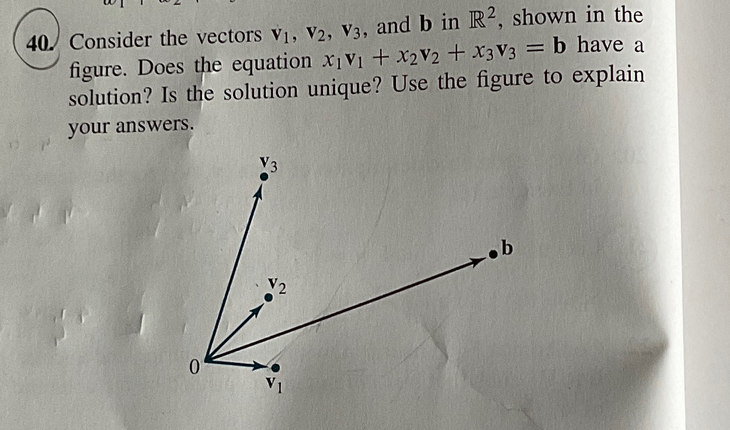 Solved Consider the vectors v1,v2,v3, ﻿and b ﻿in R2, ﻿shown | Chegg.com