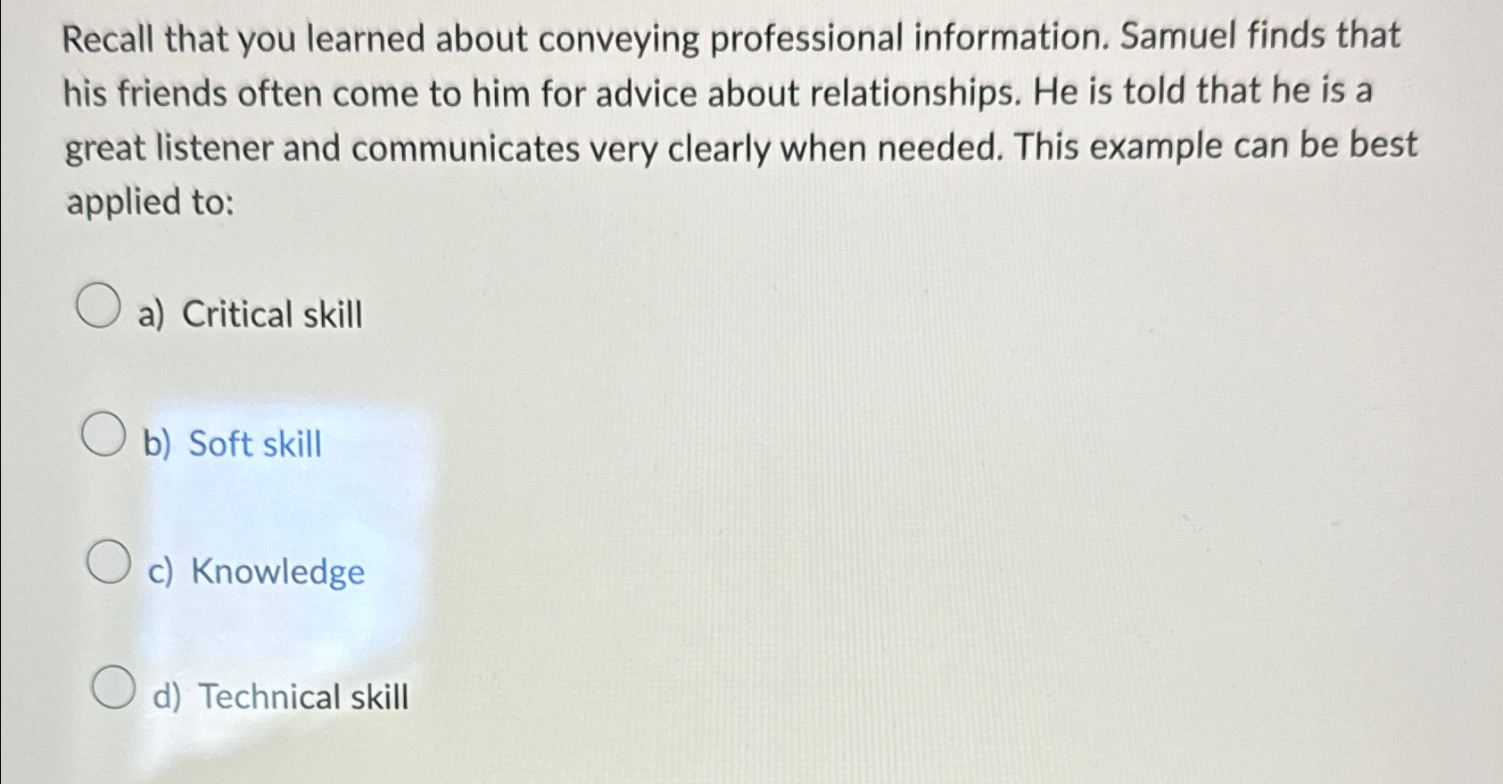 Solved Recall that you learned about conveying professional | Chegg.com