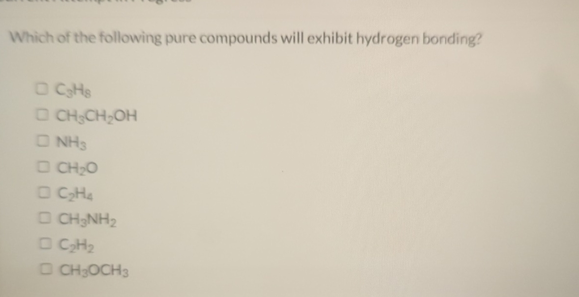 Which of the following pure compounds will exhibit | Chegg.com