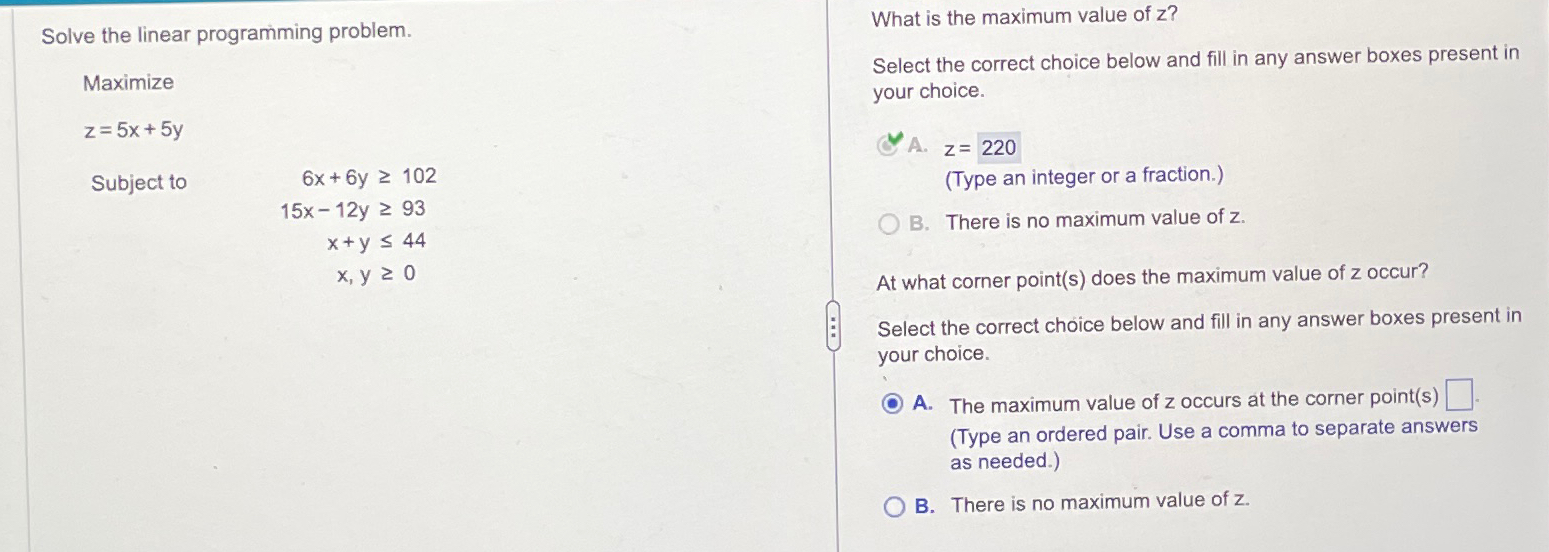 Solved Solve the linear programming | Chegg.com