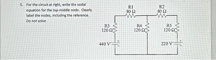 Solved For the circuit at right, write the nodal equation | Chegg.com