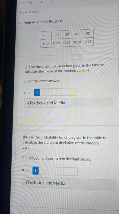 Solved Current Attempt in Progress (a) Use the probability | Chegg.com