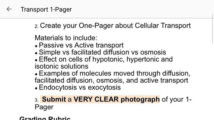 Solved please help me create a one-pager below is the | Chegg.com