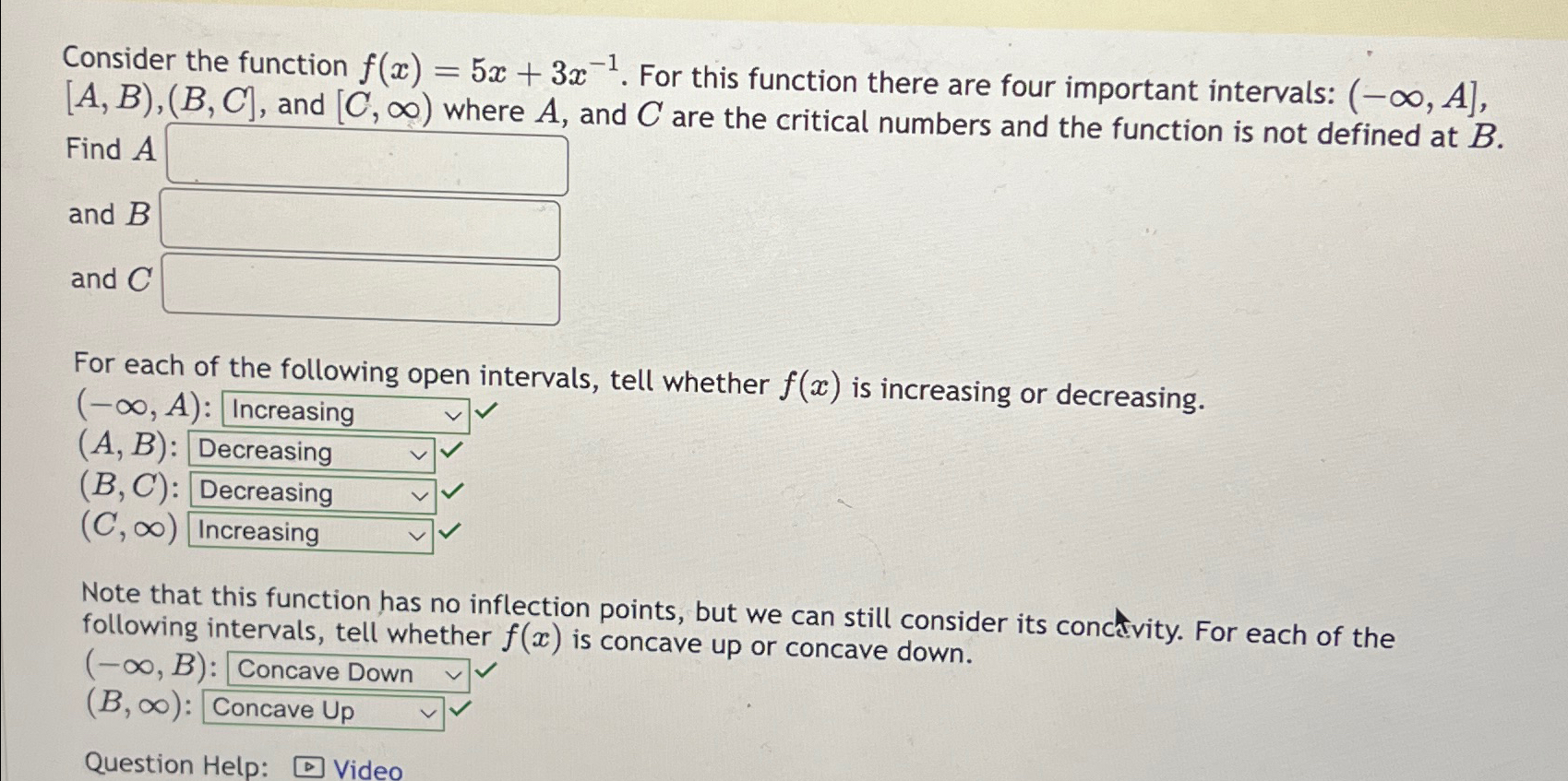 Solved Consider the function f(x)=5x+3x-1. ﻿For this | Chegg.com