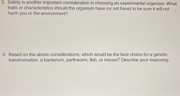 Solved 3. Safety is another important consideration in | Chegg.com