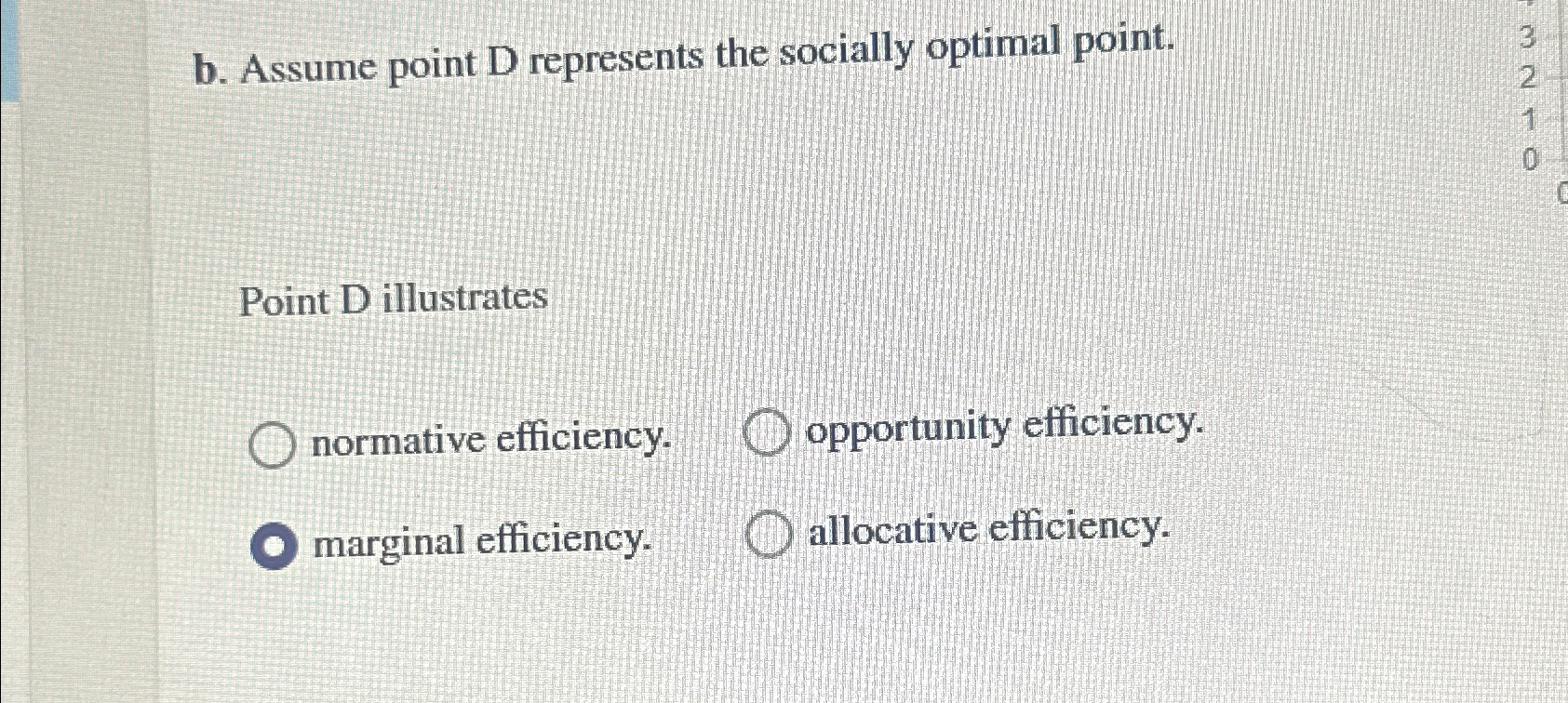Solved b. ﻿Assume point D represents the socially optimal | Chegg.com