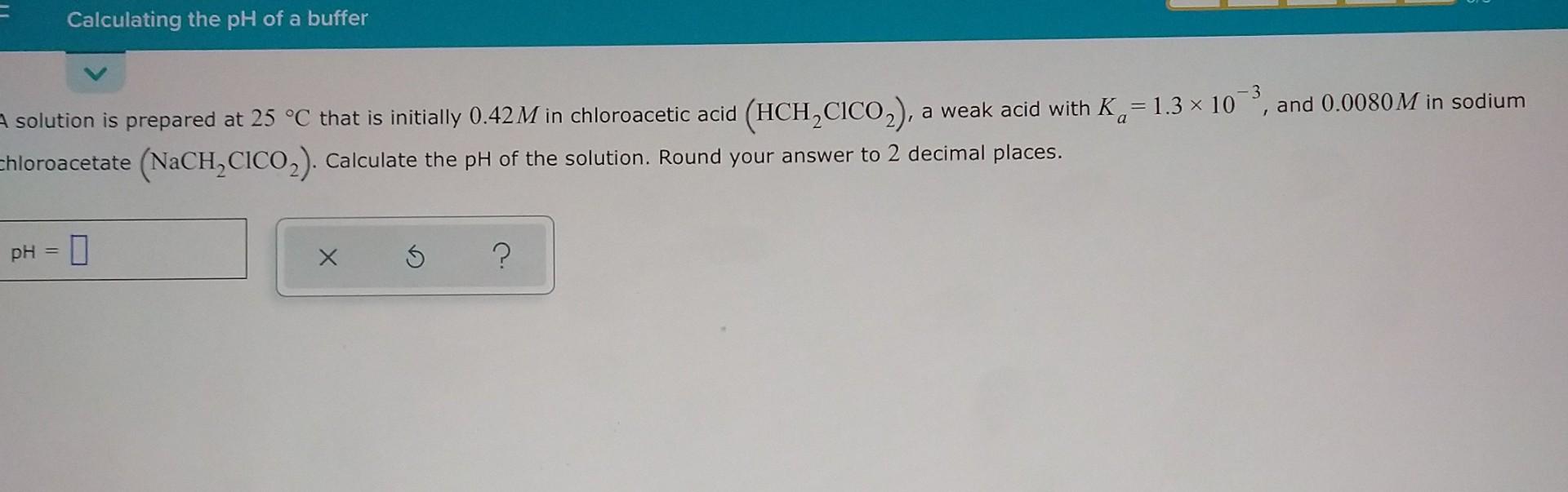 Solved Calculating the pH of a buffer A solution is prepared | Chegg.com