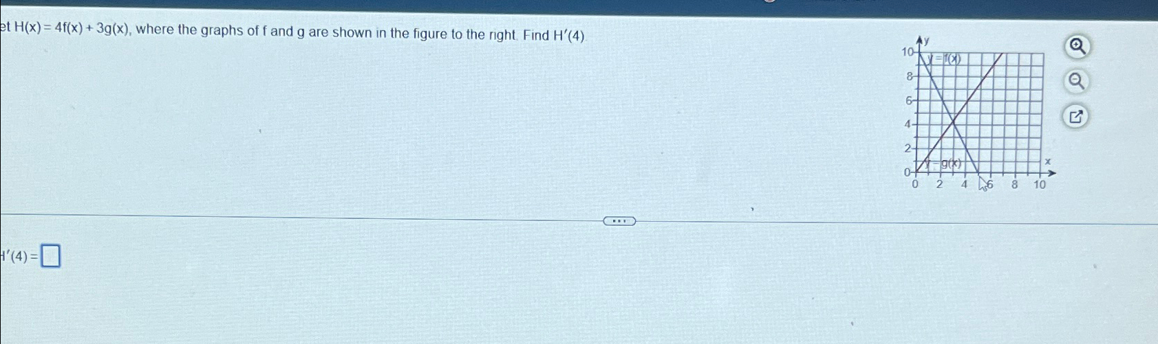 Solved et H(x)=4f(x)+3g(x), ﻿where the graphs of f ﻿and g | Chegg.com