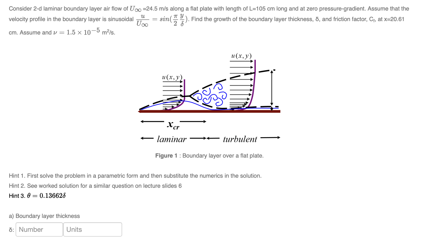 Solved Consider 2-d ﻿laminar boundary layer air flow | Chegg.com