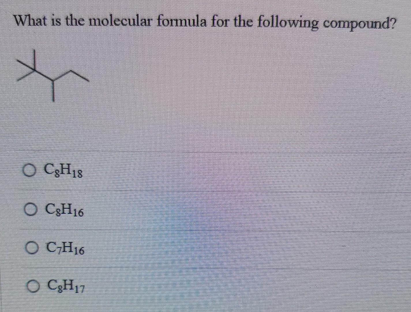 Solved What is the molecular formula for the following | Chegg.com
